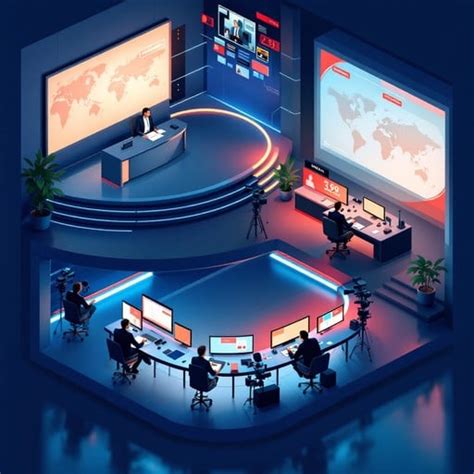 Free Modern News Studio Image Newsroom Broadcast Studio Download