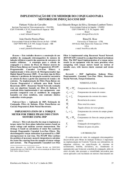 Pdf Implementation Of A Torque Meter For Three Phase Induction Motors
