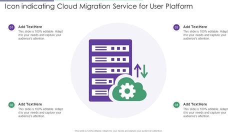 Icon Indicating Cloud Migration Service For User Platform Presentation Graphics Presentation