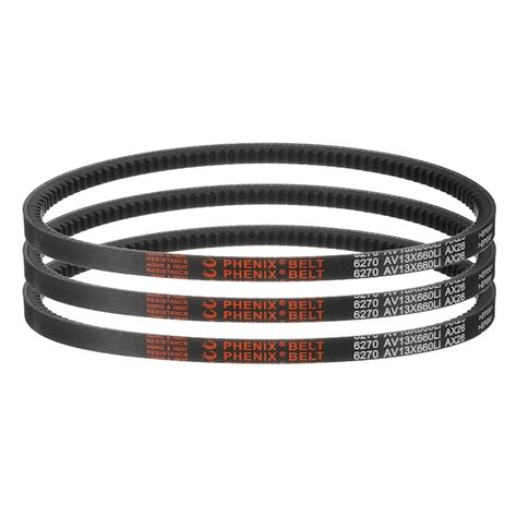 Unique Bargains 3pcs Ax26 Epdm V Belt Raw Edge Cogged Industrial Rubber