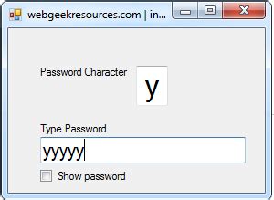 Visual Basic Net How To Change Password Character In Runtime