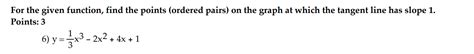 Solved For The Given Function Find The Points Ordered