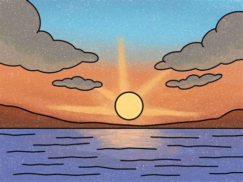 How To Draw A Sunrise Helloartsy