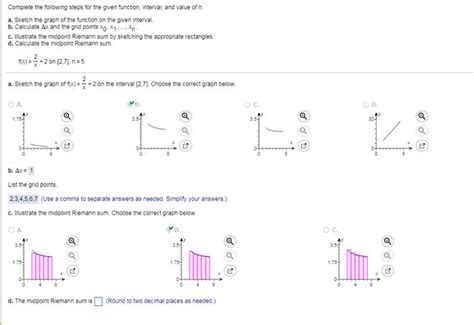 Solved Question D Calculate The Midpoint Riemann Sum D
