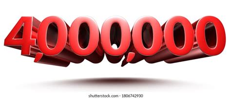 3d Illustration 4 Million Red Isolated Stock Illustration 1806742930