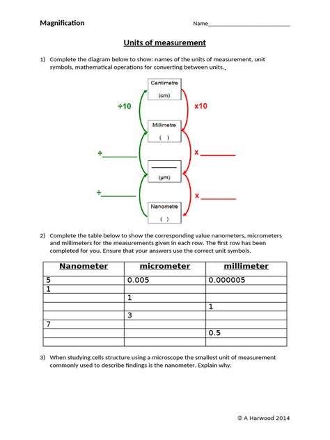Ib Bio Magnification Workbook Pdf Microscopy Optics