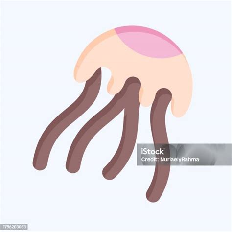 아이콘 해파리 독 기호와 관련이 있습니다 플랫 스타일 심플한 디자인 편집 가능 간단한 일러스트레이션 가솔린에 대한 스톡 벡터