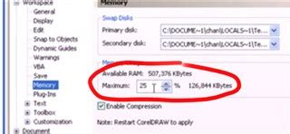 Where Is The Memory Settings CorelDRAW Graphics Suite For Windows CorelDRAW Graphics