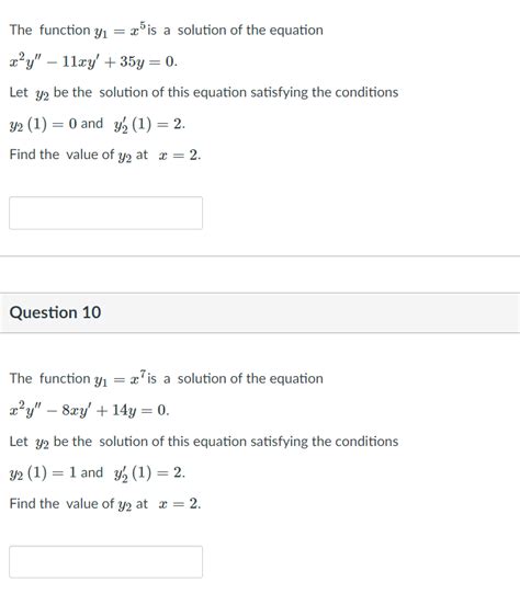 Solved The Function Y X Is A Solution Of The Equation Chegg Com