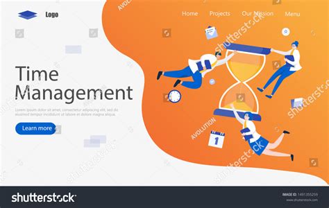 Time Management Vector Illustration Concept Suitable Stock Vector Royalty Free 1491355259