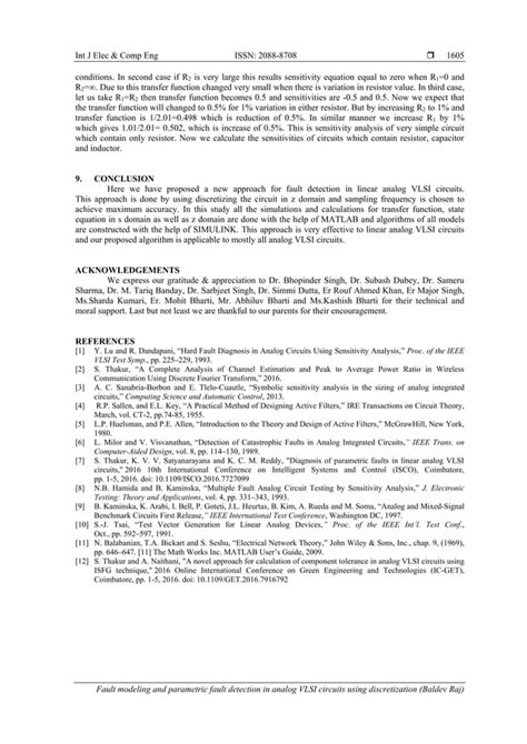 Fault Modeling And Parametric Fault Detection In Analog Vlsi Circuits