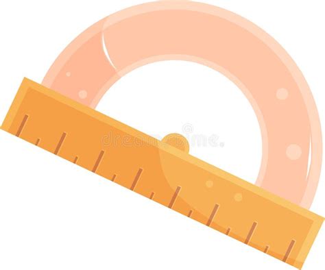 Vector Illustration Protractor Ruler School And Office Supplies Back To School Stock Vector