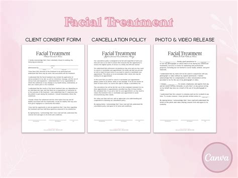 Facial Esthetician Consent Forms Client Consent Forms For Beauty