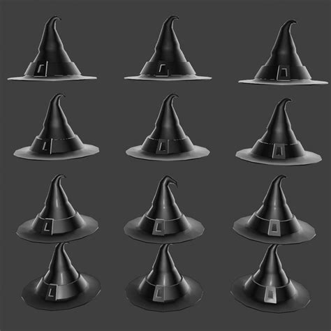 3d Model Low Poly Wizard Hat Set Vr Ar Low Poly Cgtrader