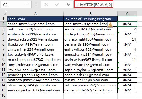 Excel Match Function How To Use