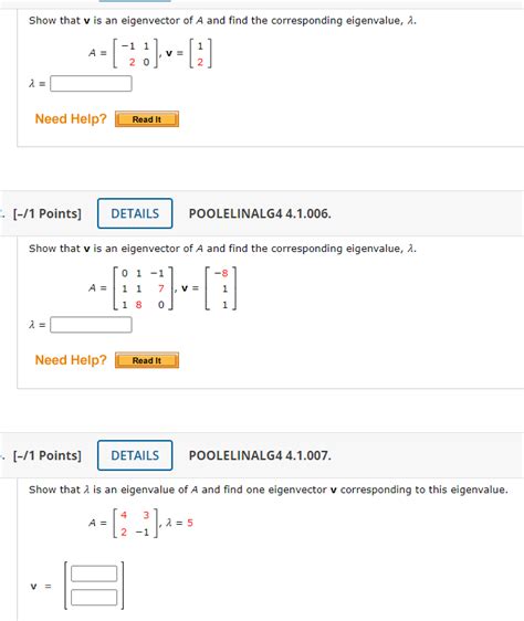 show that v is an eigenvector of a and find the