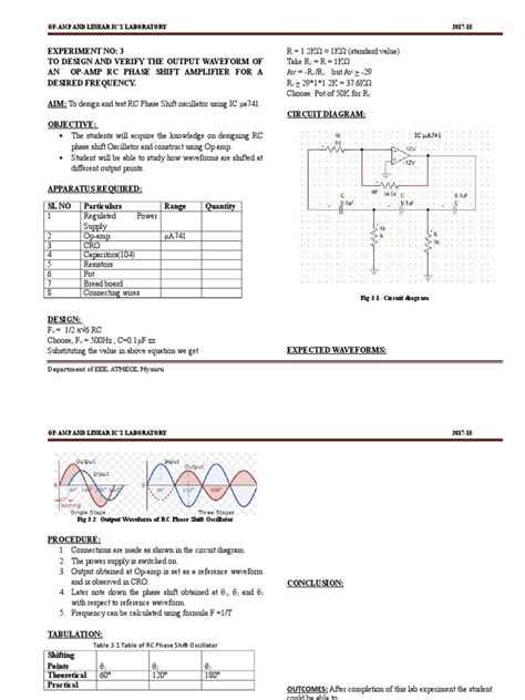 3 Rc Phase Shift Pdf Electronic Oscillator Operational Amplifier