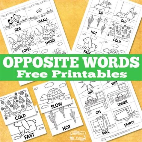 Craft Gossip Opposites For Preschool Free Printables Printable