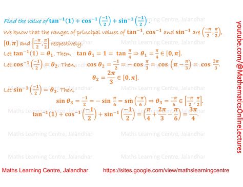Class 12 Chapter 2 Inverse Trigonometric Functions Basic Definitions