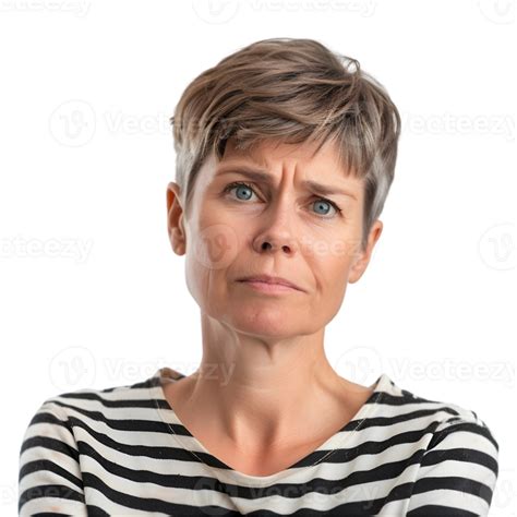 A Woman With A Serious Expression 52215187 Png
