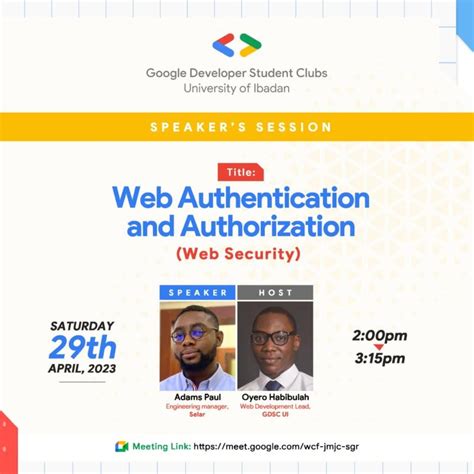 Google Developer Student Club University of Ibadan on LinkedIn: Web Authentication and ...