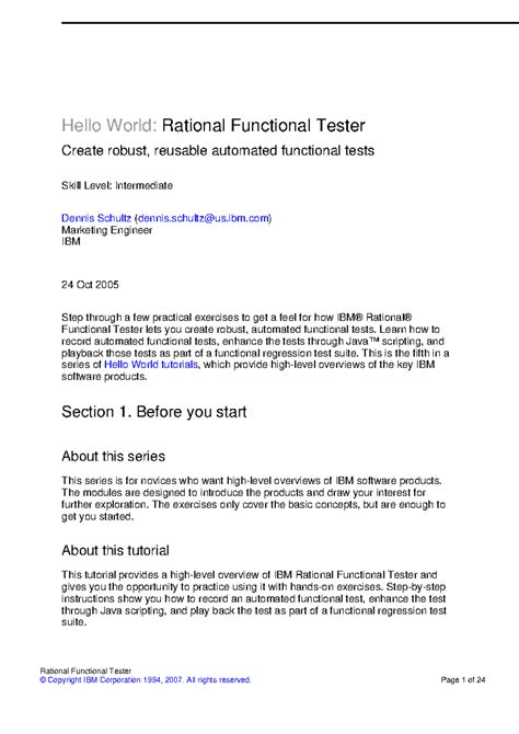 Ibm Rft Tutorial Hello World Rational Functional Tester Create Robust Reusable Automated