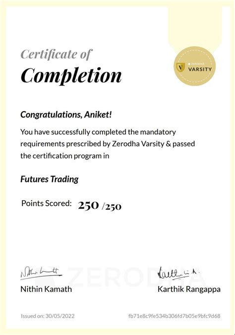 Aniket Salunke On Linkedin Successfully Completed Such An Amazing Course Made By Zerodha