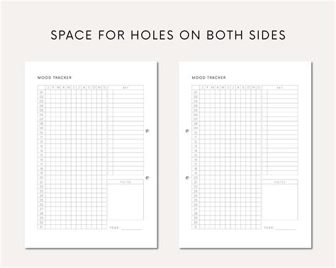 Year Mood Tracker Printable Daily Mood Track Digital Emotion Tracker