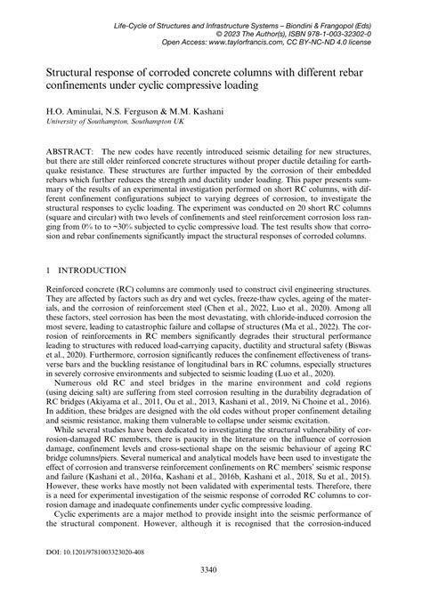Pdf Structural Response Of Corroded Concrete Columns With Different Rebar Confinements Under