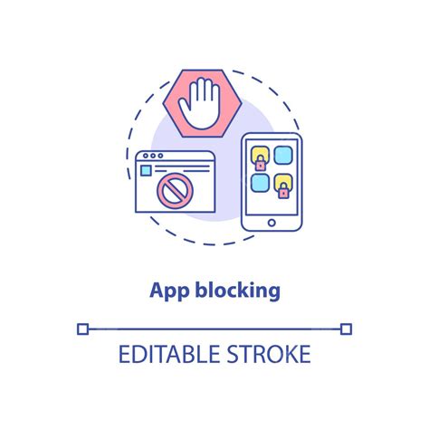 App Blocking Concept Icon Art Graphic Control Vector Art Graphic Control PNG And Vector With