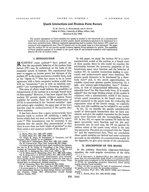 Pdf Quark Interactions And Nucleon Form Factors