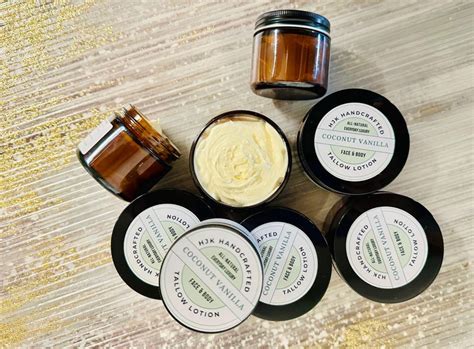 Coconut Vanilla Tallow Lotion All Natural Face And Body Cream Grass Fed