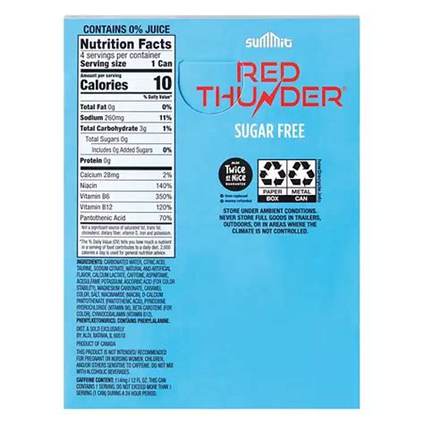 Summit Sugar Free Red Thunder Berry Energy Drink 4 Pack 12 Fl Oz Can
