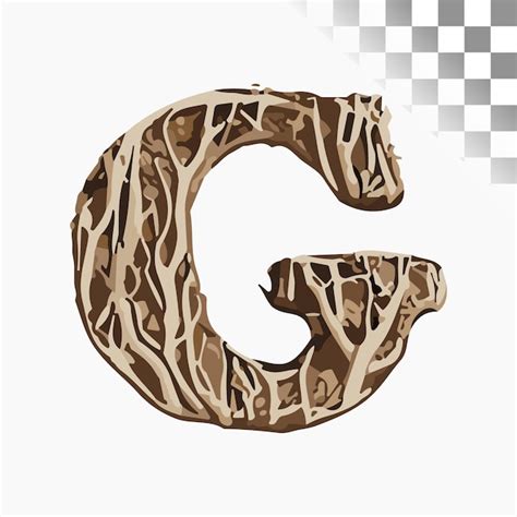 Premium Vector G Letter Design Stylish Font Tree Roots Alphabet