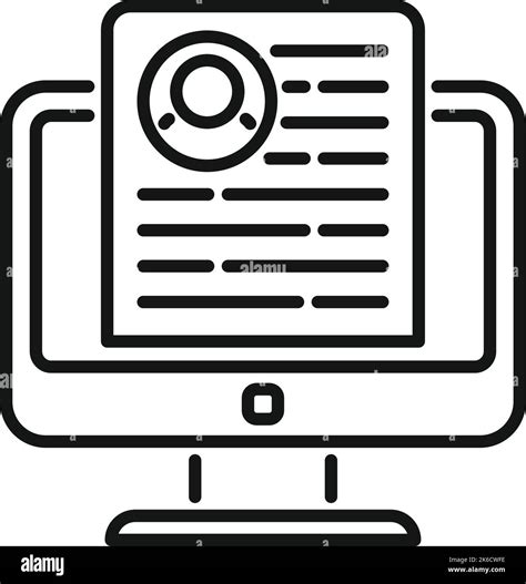 Monitor System Icon Outline Vector Platform Database Consumer Access Stock Vector Image And Art