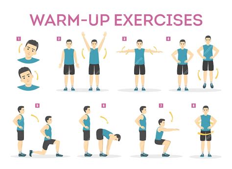Premium Vector | Warm-up exercise set before workout. stretch muscles