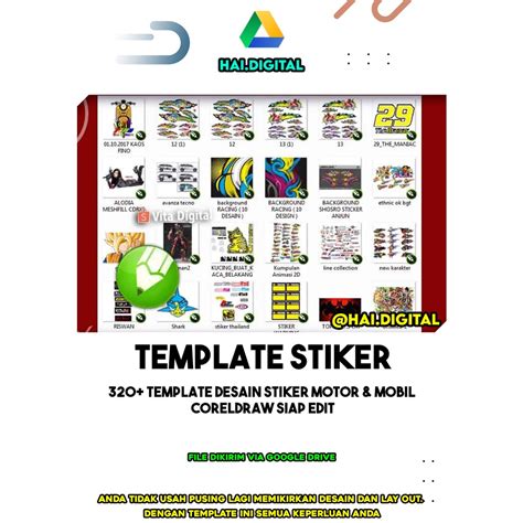 Jual 320 Template Desain Stiker Motor And Mobil Coreldraw Siap Edit Shopee Indonesia