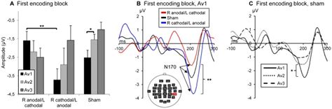 A Graph Showing A Tdcs Condition X Trial Average Interaction On N170