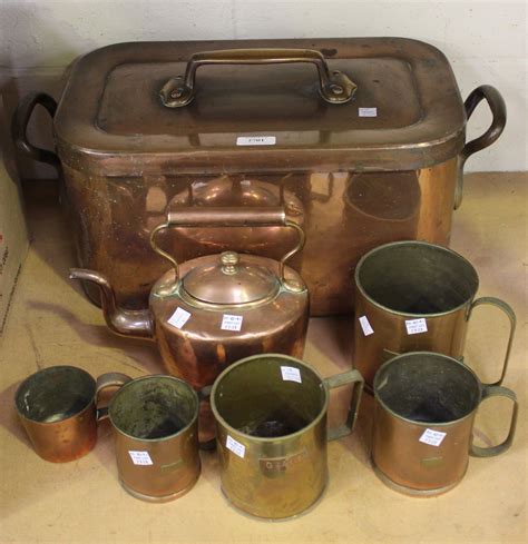 A 19th Century Copper Rectangular Cooking Pot And Cover Width Approx