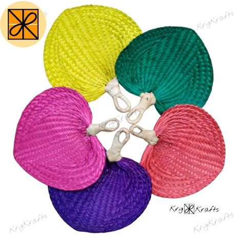 Krigkrafts Colored Large Native Anahaw Abaniko Hand Fan 13 14 Pamaypay