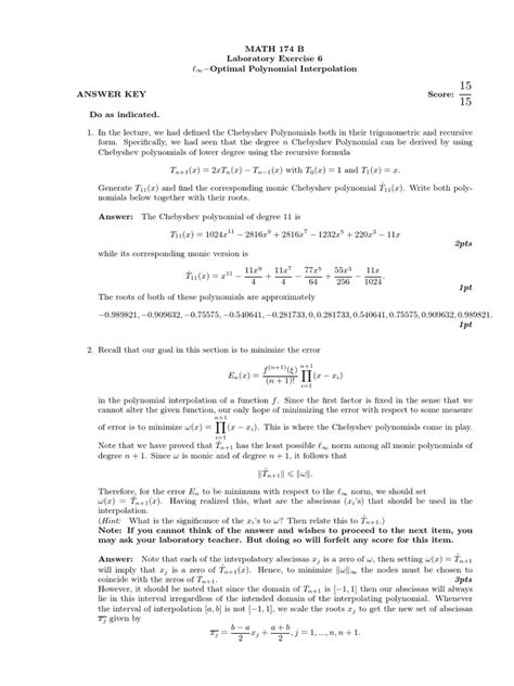 Chebyshev Polynomial Polynomial Mathematical Concepts