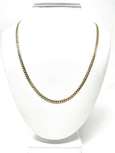 10k 2mm Semi Solid Curb Chain Diamond Galleria 1