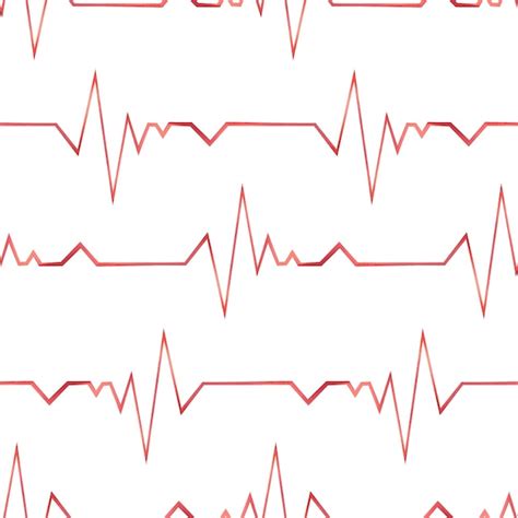 Premium Photo Red Heartbeat Graph Cardiogram Watercolor Illustration