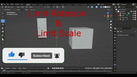 Limit Rotetion And Limit Scale Blender 30 Add Object Constraintssanjay3d Inhindi Blender Youtube