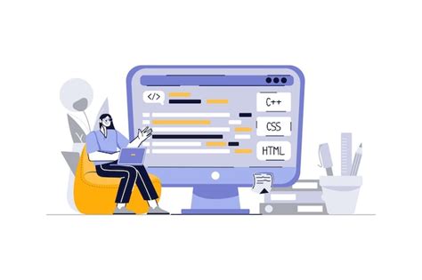 Premium Vector Concept Programming With People Scene In The Flat