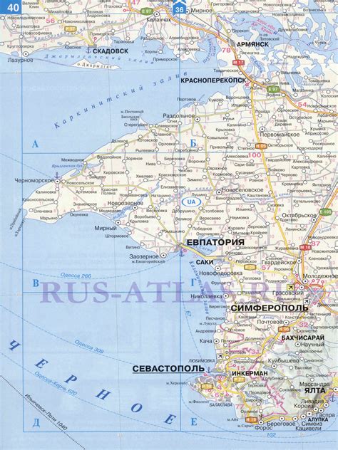 Автомобильная карта Крыма. Атлас дорог СНГ - карта Крыма автомобильная ...