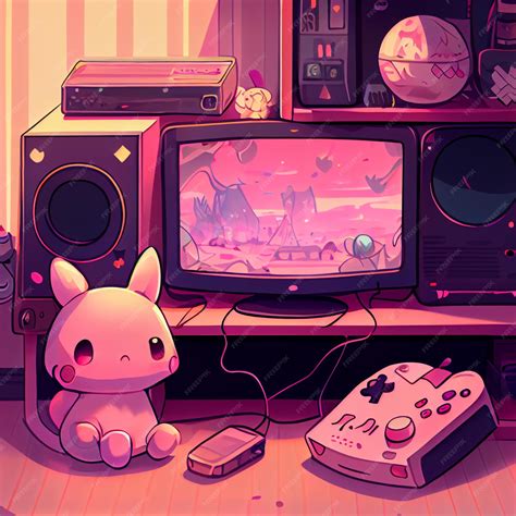 Premium Photo Kawaii Gamer Set Videoconsole Gaming Pc Computer Game