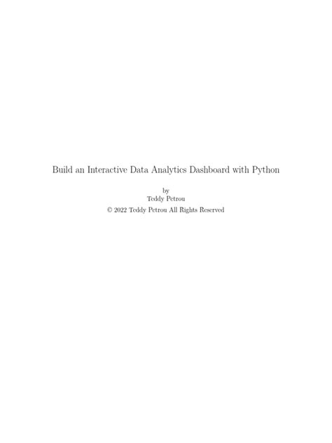Build An Interactive Data Analytics Dashboard With Python Pdf Html