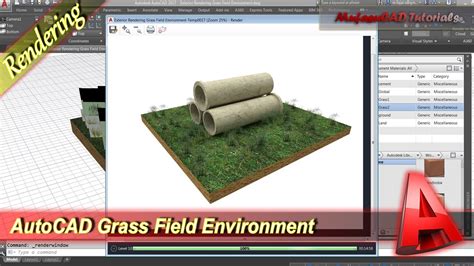 Autocad Exterior Rendering Grass Field Environment Youtube