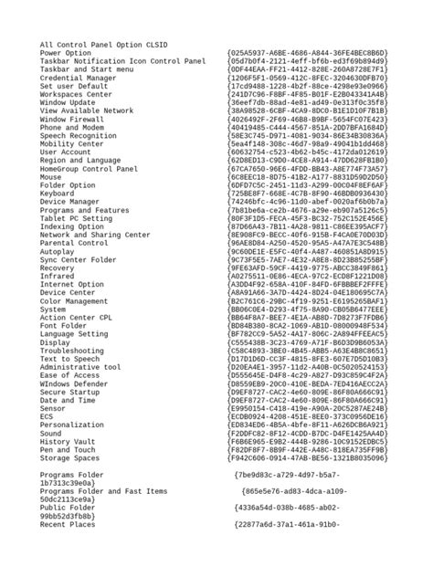 Control Panel Clsid Pdf Computing Software